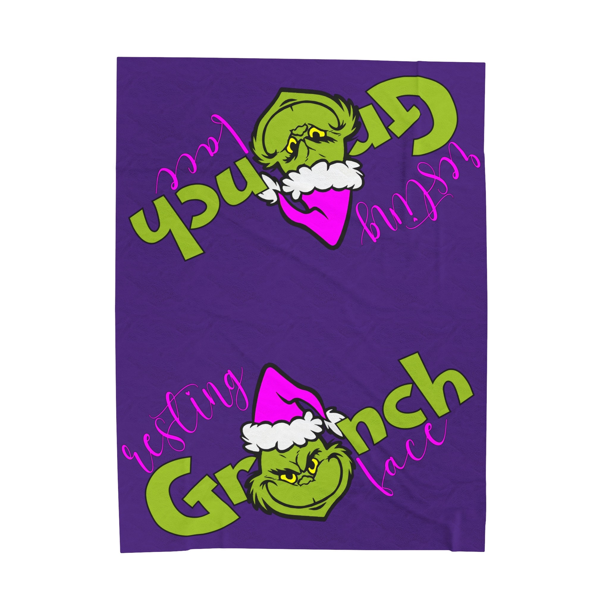 Resting Grinch Face Velveteen Plush Blanket purple - Etsy