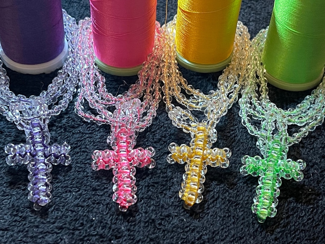 Multi-color W/ Transparent Bead Crosses - Etsy