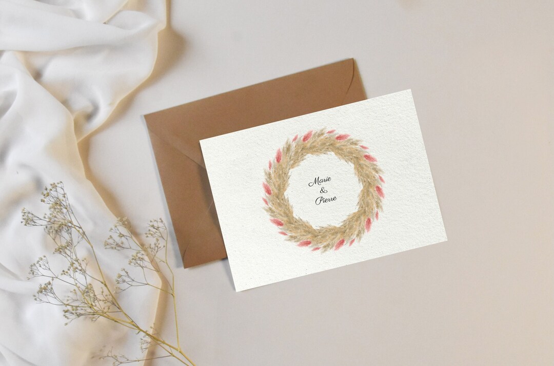 Rectangular Wedding Invitation Customizable, Editable and Printable ...