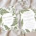 Editable and Printable Digital Wedding Invitation 5 X 7in. Ferns Theme ...