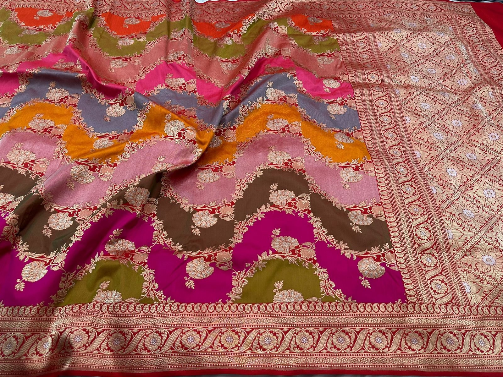 Pure Katan Silk Rangkat Banarasi Saree - Etsy