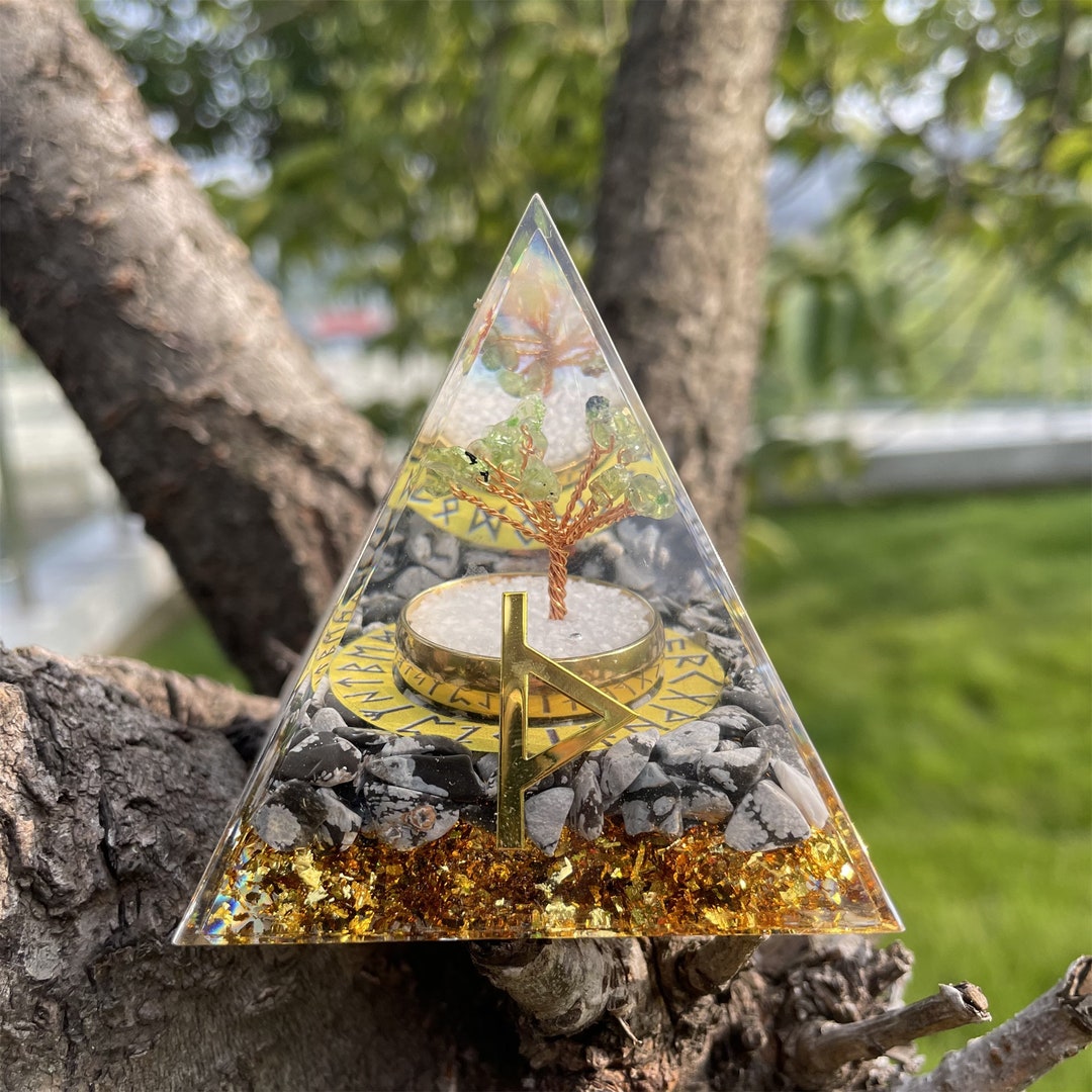 Tree of Life Snowflake Stone Orgonite Pyramid Healing Reiki - Etsy