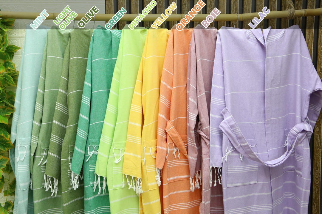 Cotton Turkish Bathrobe, Pool Robe, Morning Gown Hammam Dres Beach ...