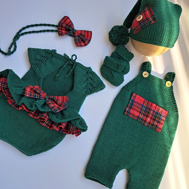 Newborn Christmas Outfit, Newborn Knitted Outfit Christmas, Newborn ...