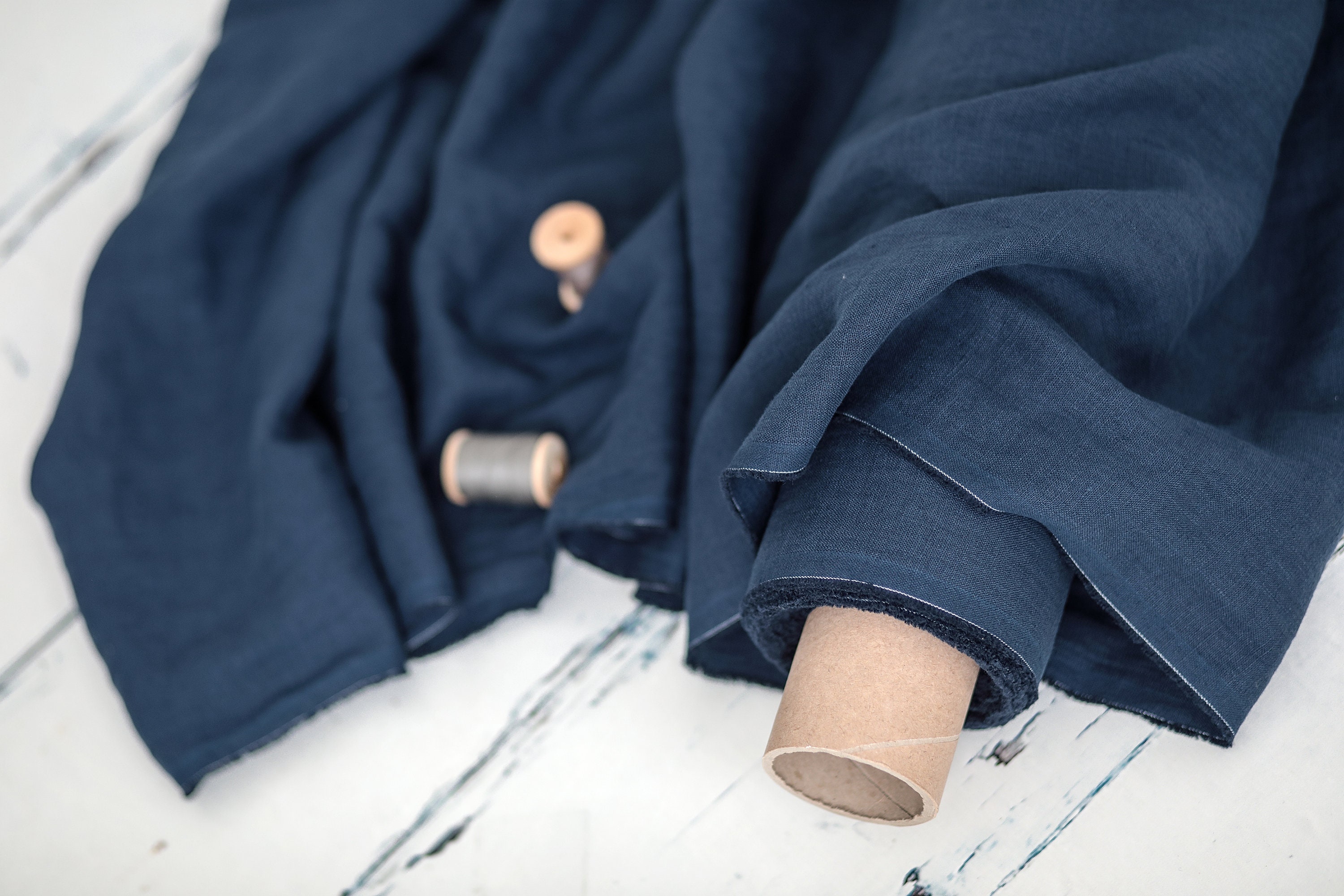 Linen Fabric. Blue Color. Medium Weight Linen. Baltic Linen Fabric ...