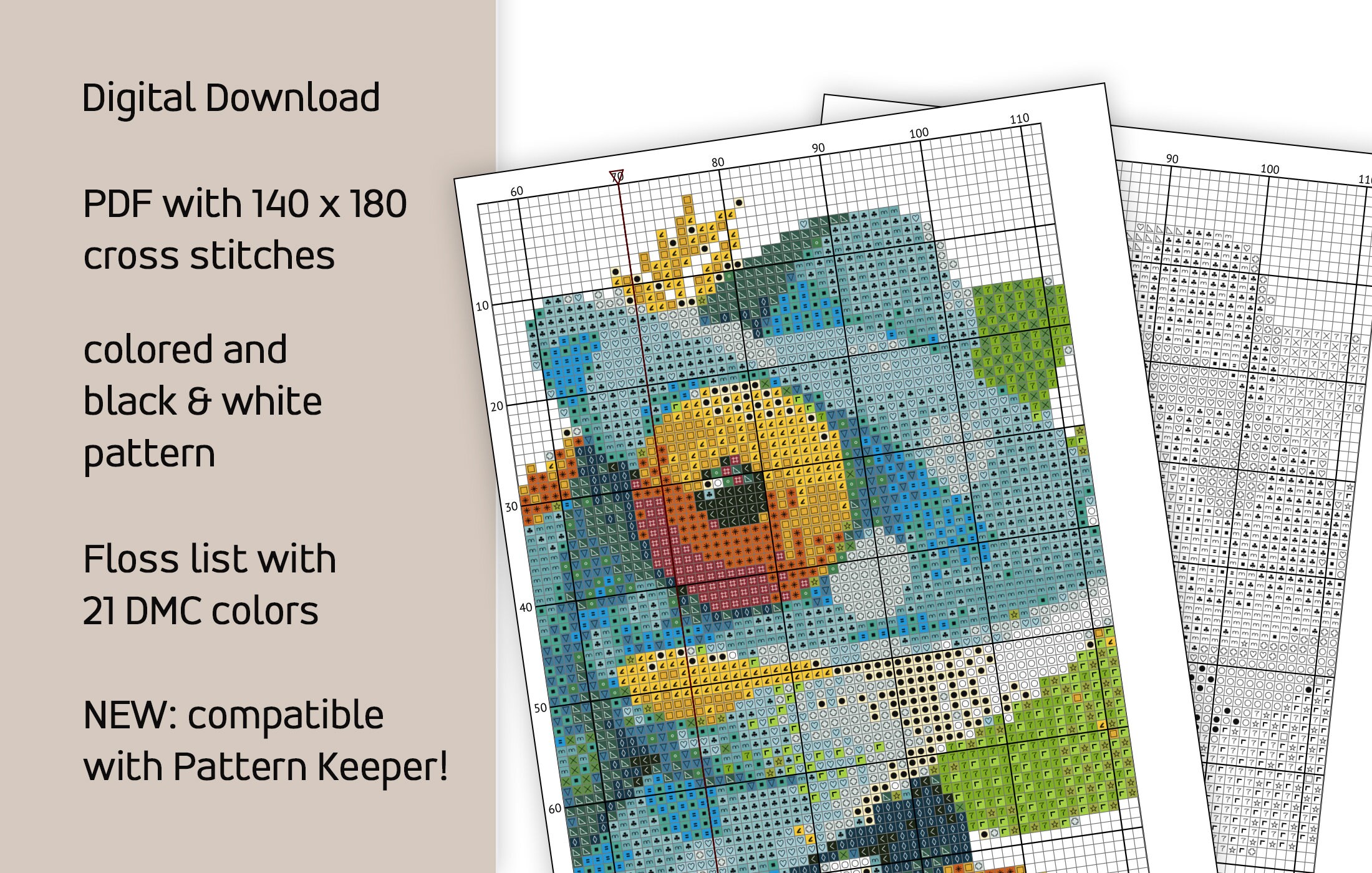 Modern Chameleon Cross Stitch Pattern PDF Easy to Follow Pattern Keeper ...