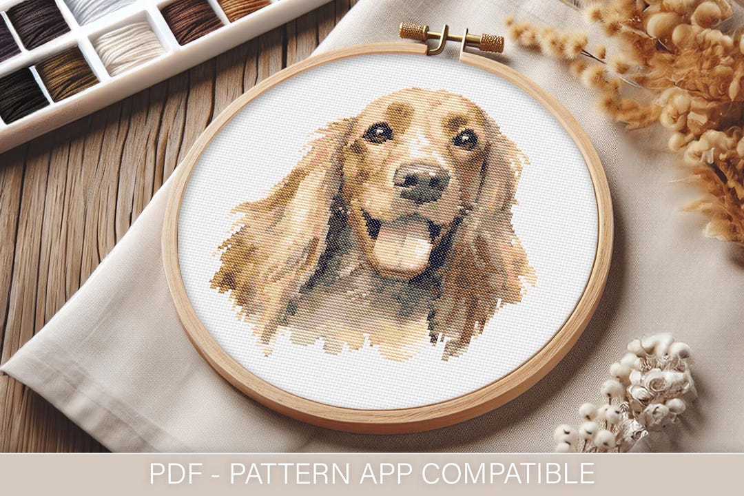 Cute Cocker Spaniel Cross Stitch Pattern (PDF) | Easy to Follow ...
