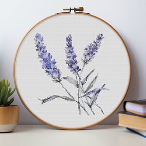 Modern Lavender Cross Stitch Pattern (PDF) | Easy to Follow | Pattern ...
