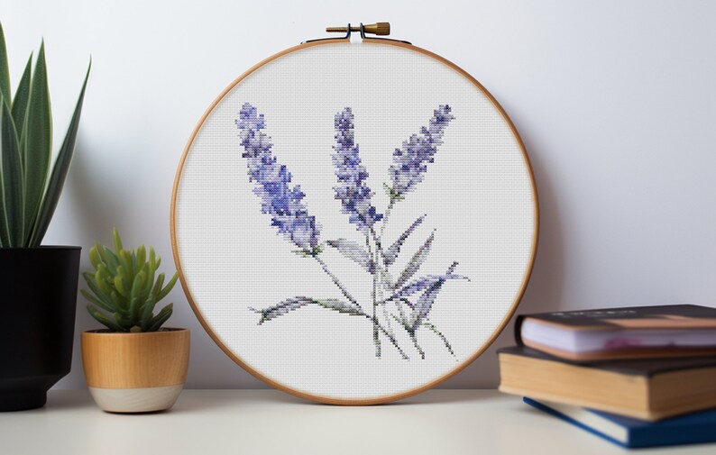 Modern Lavender Cross Stitch Pattern (PDF) | Easy to Follow | Pattern ...