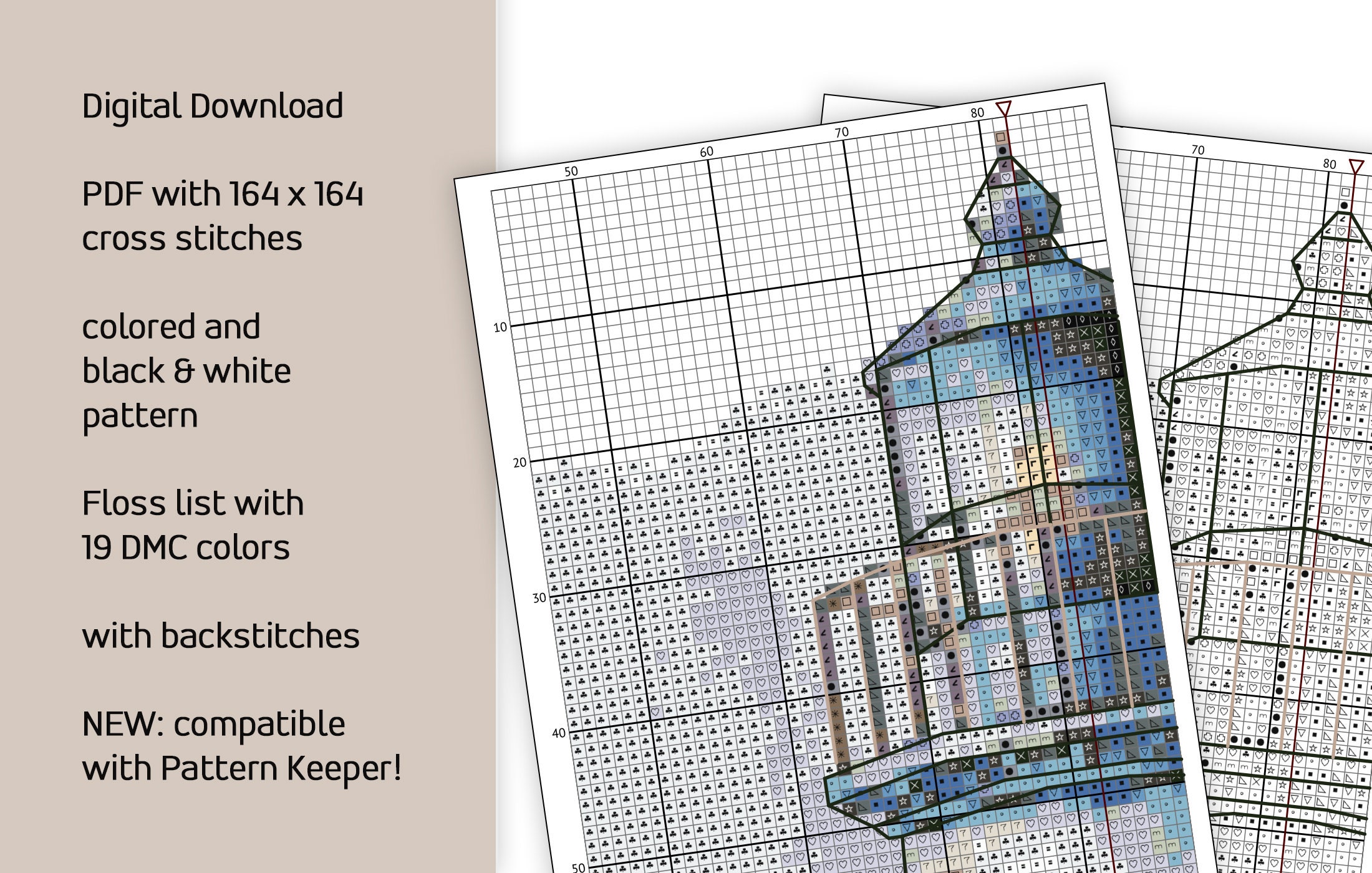 Modern Lighthouse Cross Stitch Pattern (PDF) | Easy to Follow | Pattern ...