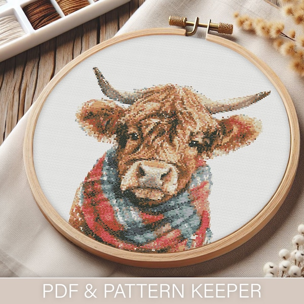 Highland Cow Cross Stitch Patterns - Etsy