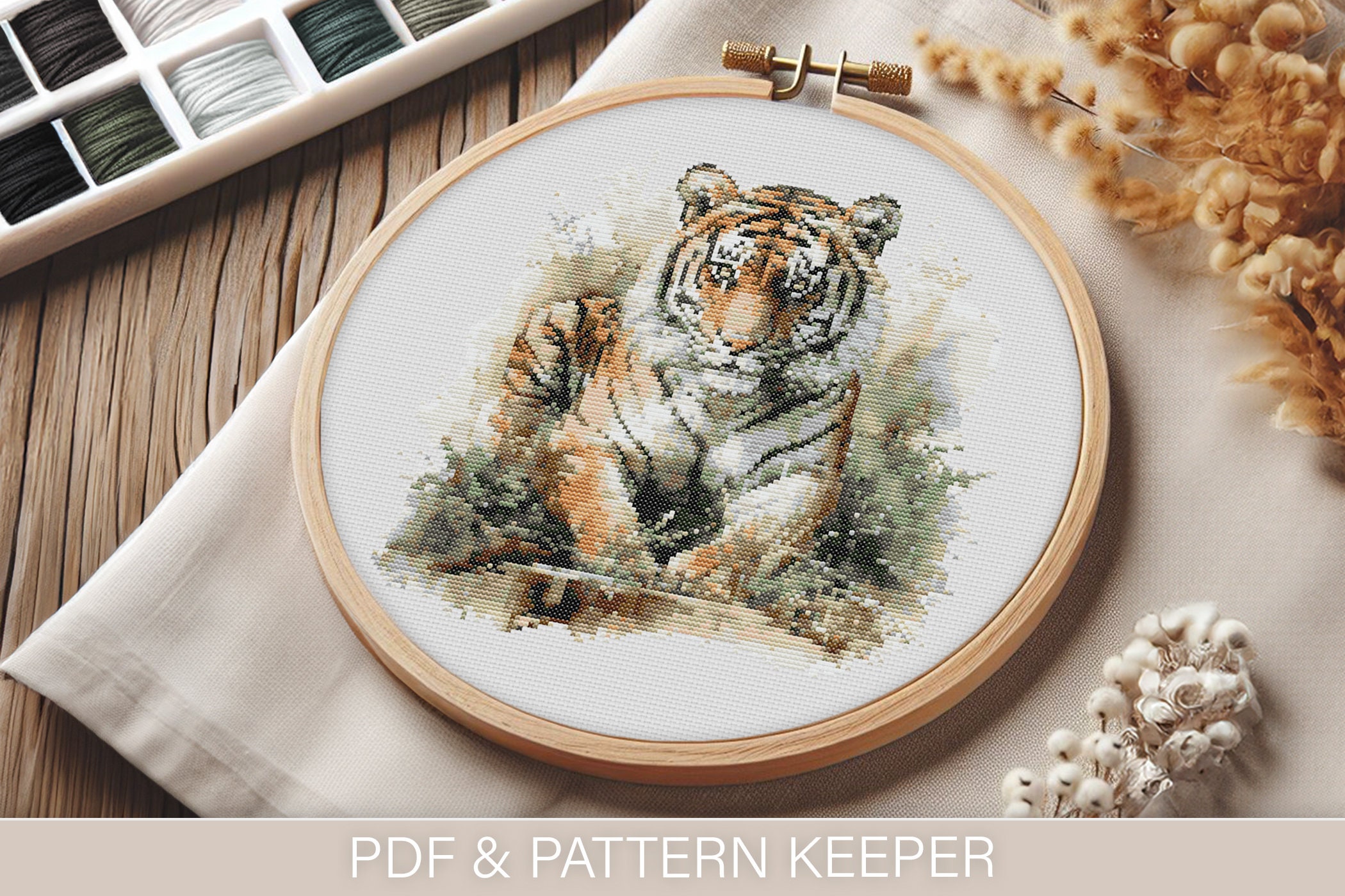 Modern Tiger Cross Stitch Pattern PDF Easy to Follow Pattern Keeper ...