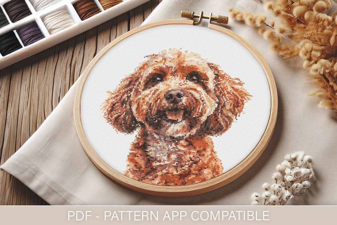 Cavapoo Dog Cross Stitch Pattern: Embroidery (PDF) - Etsy