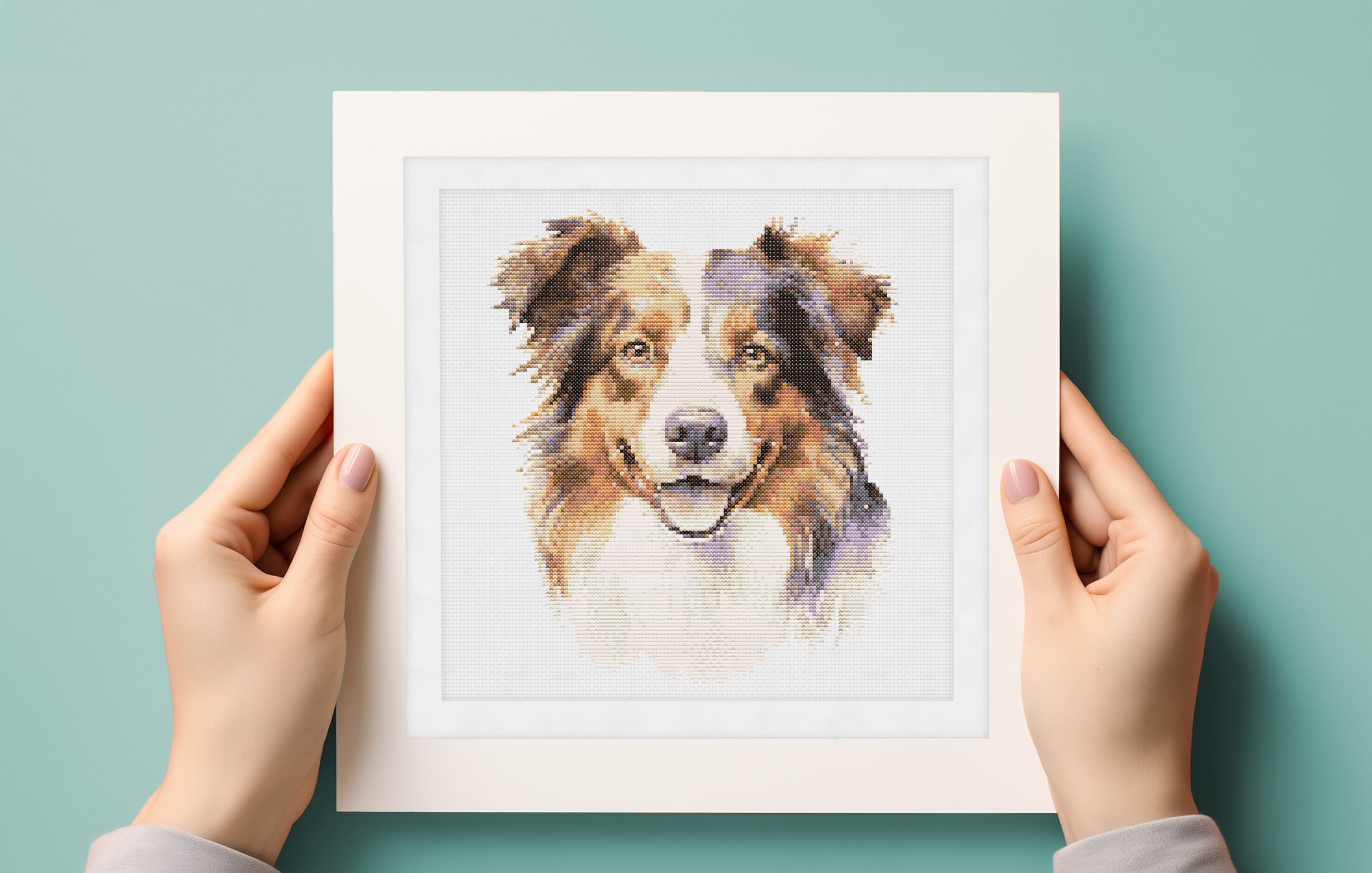 Modern Australian Shepherd Cross Stitch Pattern (PDF) | Easy to Follow ...