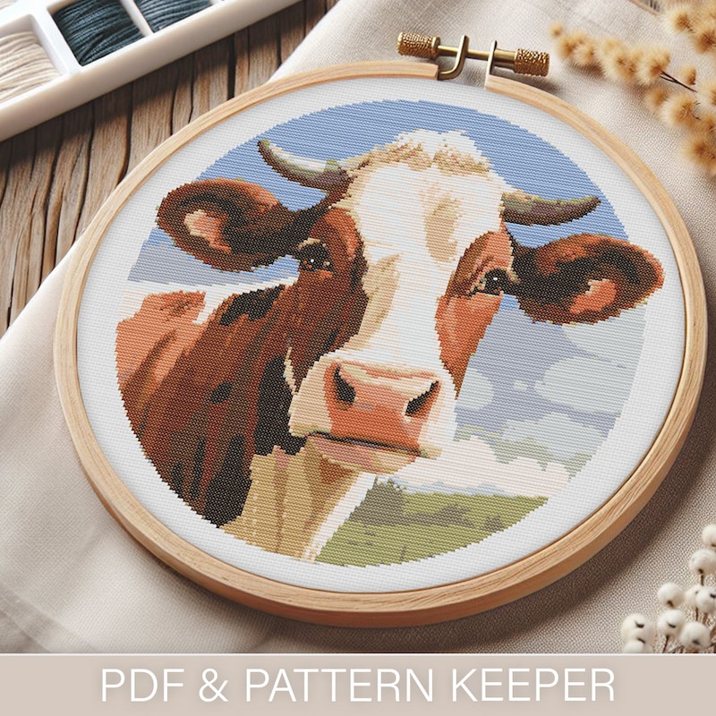 Cow Cross Stitch - Etsy