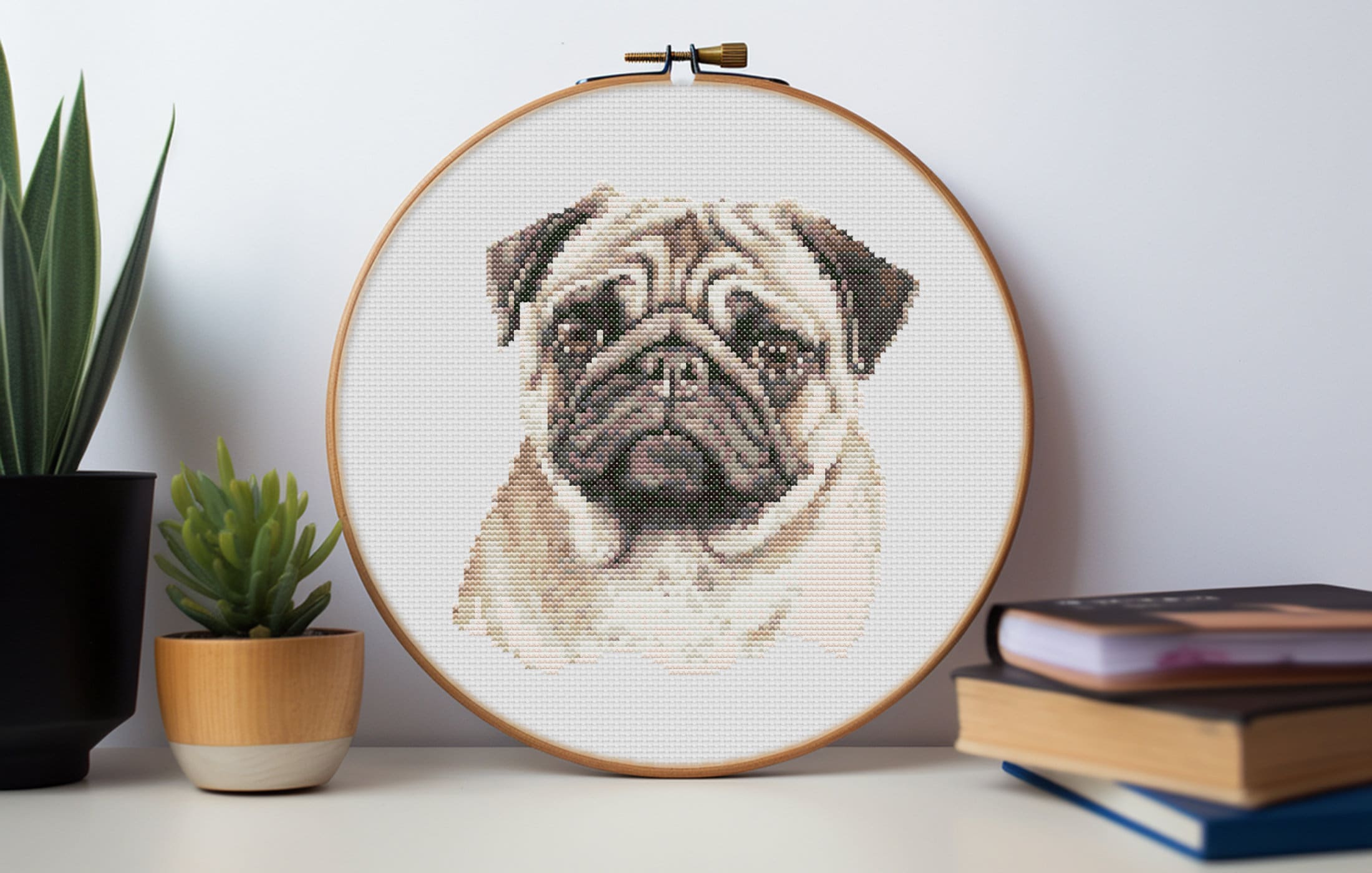 Pug Dog Cross Stitch Pattern (PDF) | Easy to Follow | Pattern Keeper ...
