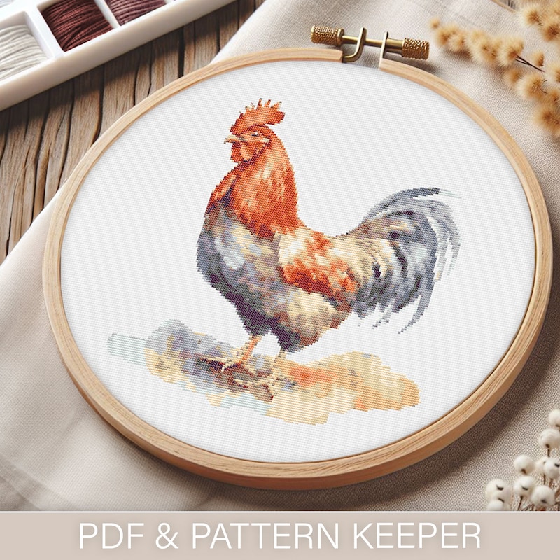 Chicken Cross Stitch - Etsy