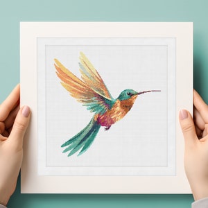Modern Hummingbird Cross Stitch Pattern PDF Easy to Follow Pattern ...