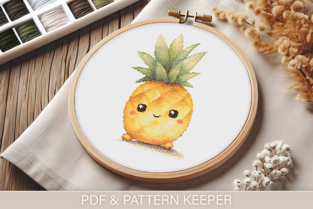 Cute Pineapple Cross Stitch Pattern (PDF) | Easy to Follow | Pattern Keeper Friendly - Etsy