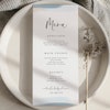 Editable Menu Cards Template, Baby Blue and Silver Menu, Floral, Dinner ...