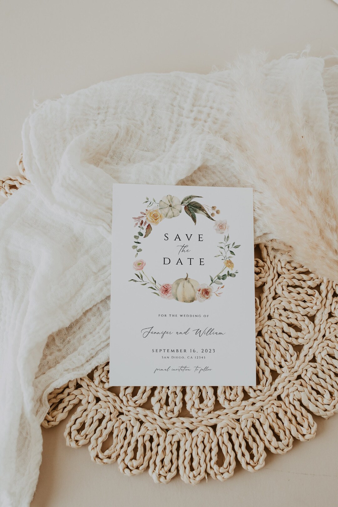 Save the Date Fall Invitation Template, Fall Save the Date, Rustic Save ...