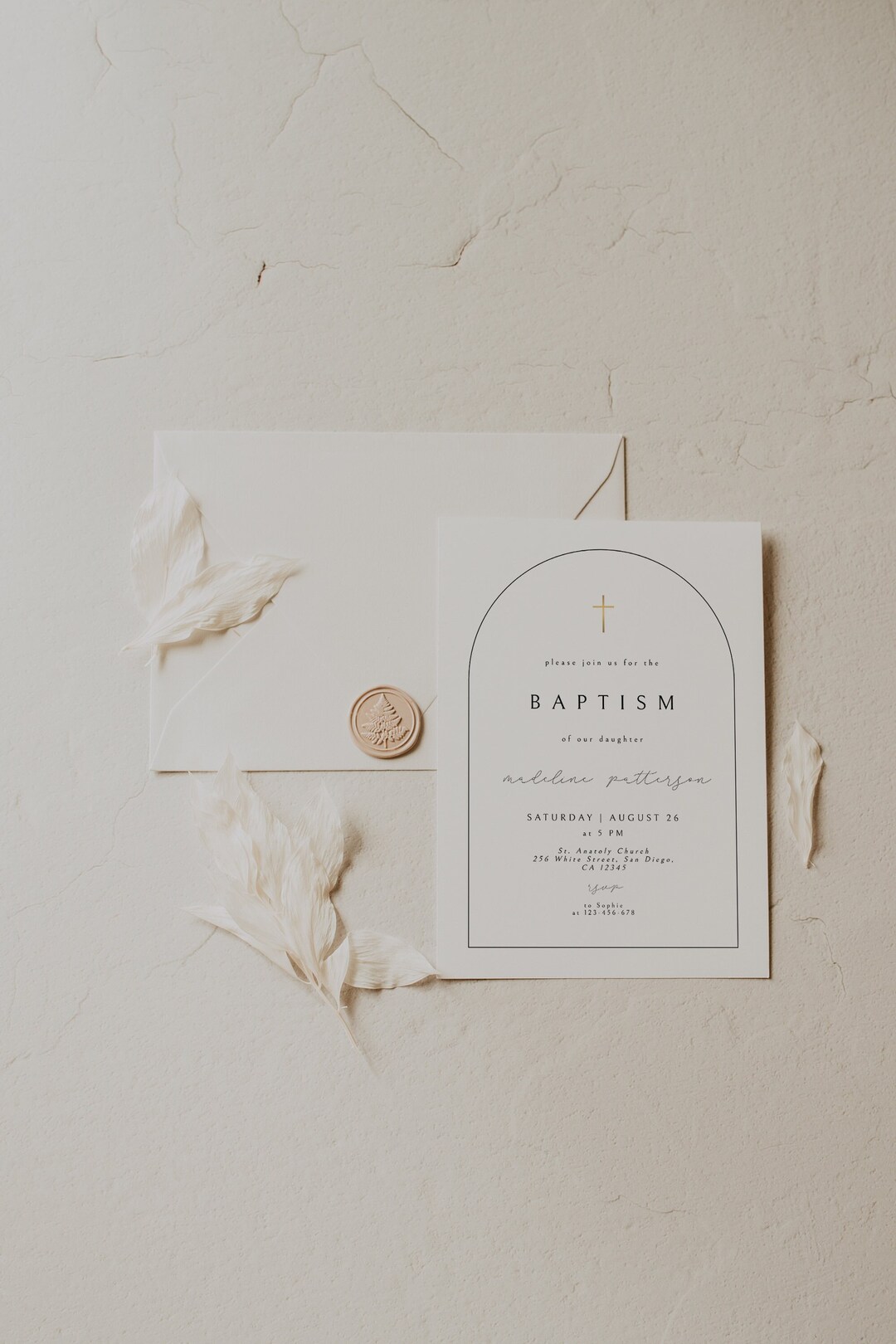 Baptism Invitation Template, Editable Baptism Invite, Modern & Classic ...