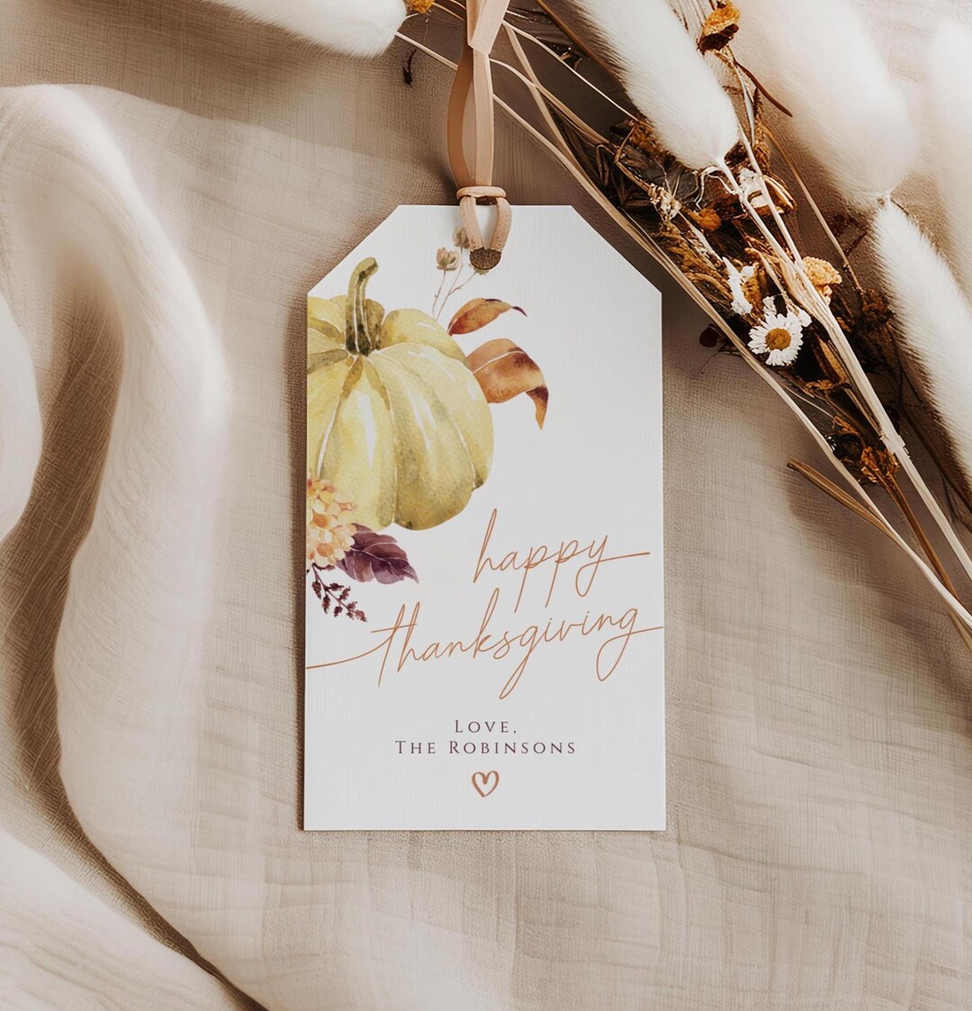 Printable Thanksgiving Gift Tags: Editable Fall Favor Tags (digital ...