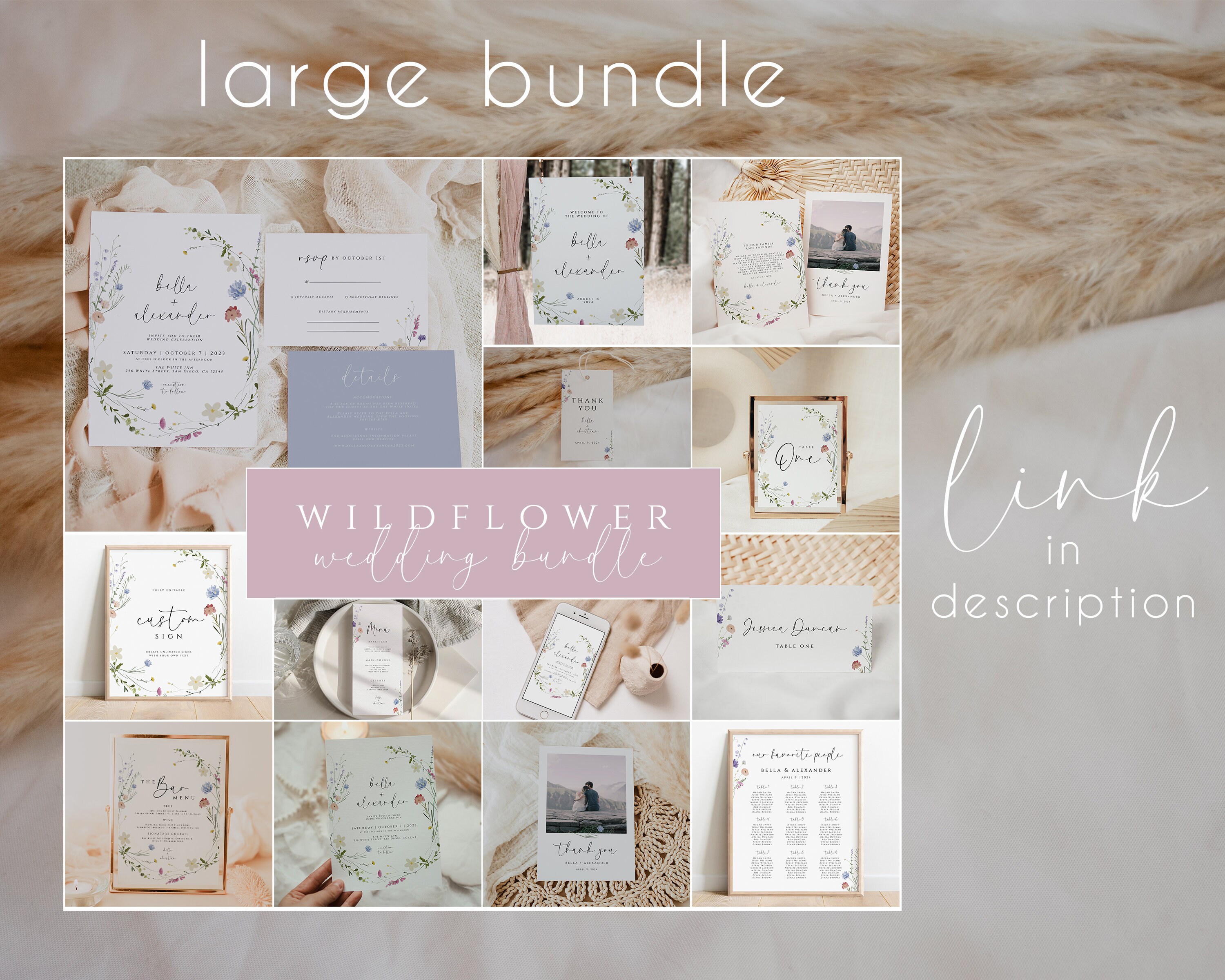 Wildflower Wedding Welcome, Welcome Poster, Floral Welcome Sign ...