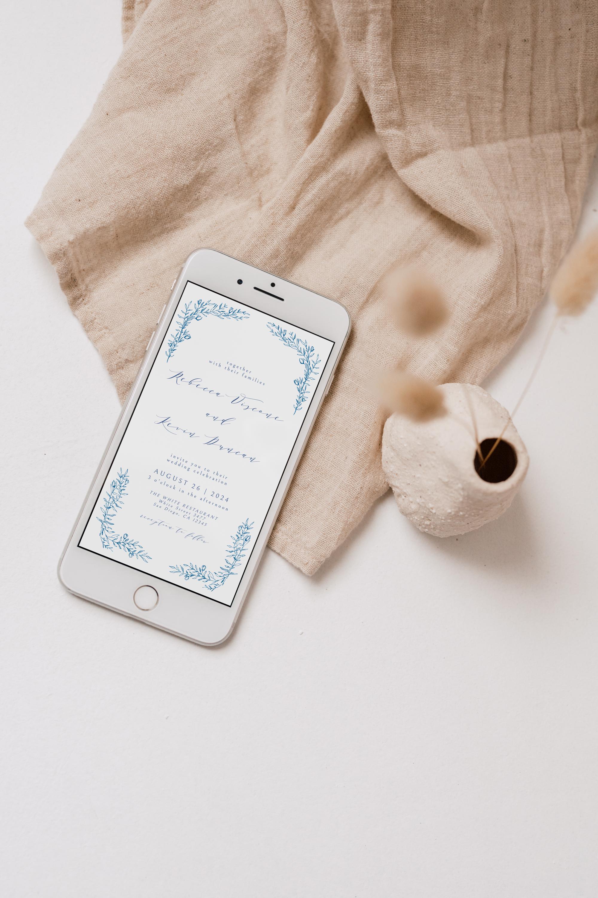Dusty Blue Wedding Invitation Bundle, Wedding Invitation Package ...
