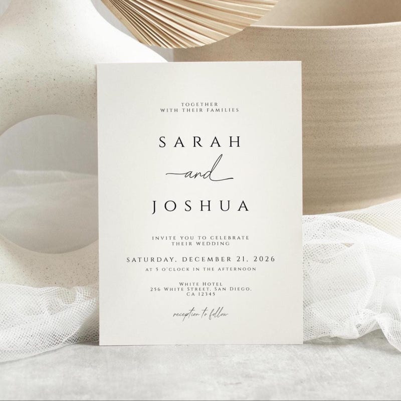 Simple Wedding Invitation - Etsy