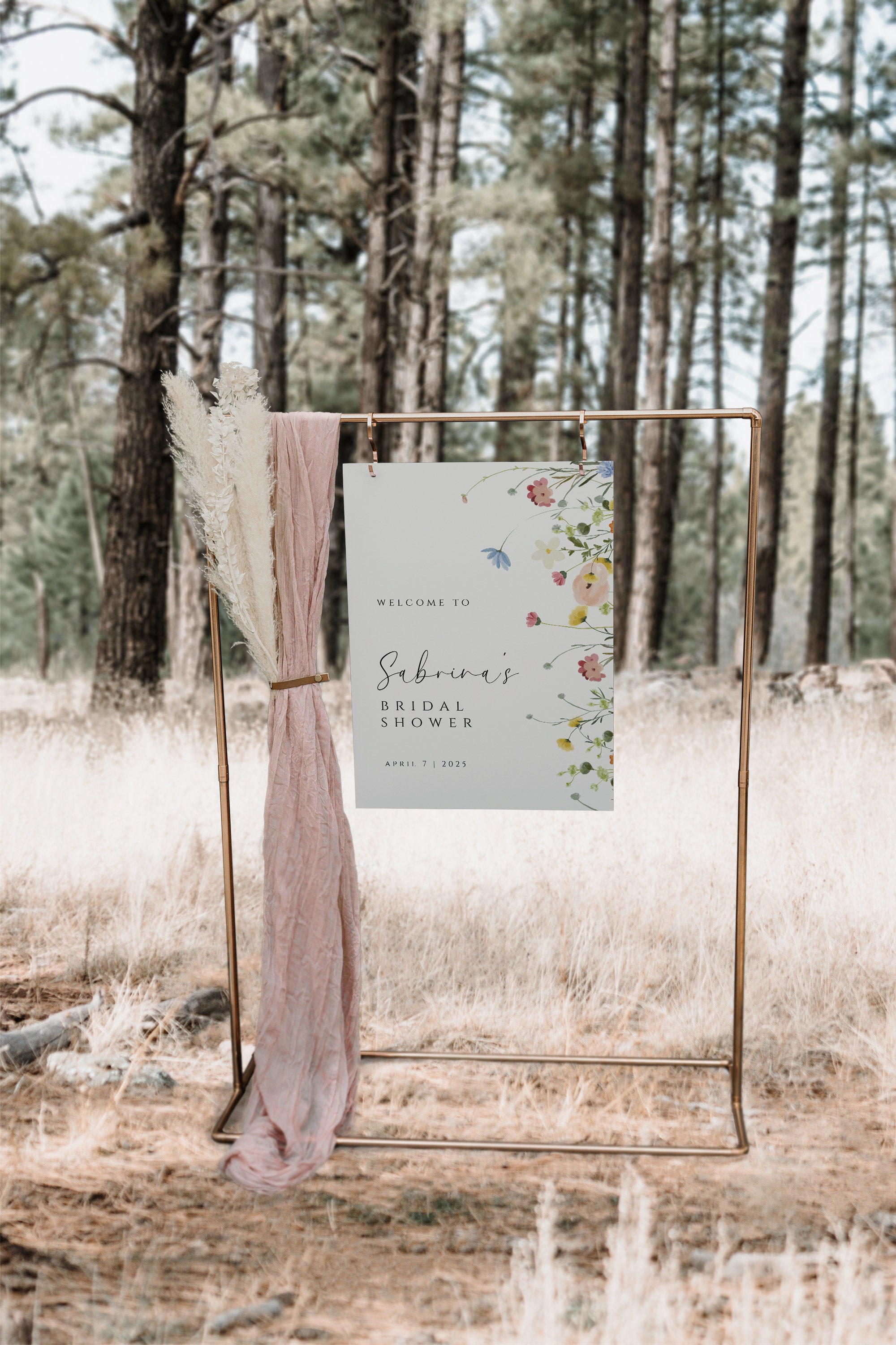 Editable Wildflower Welcome Sign Template, Printable Bridal Shower ...