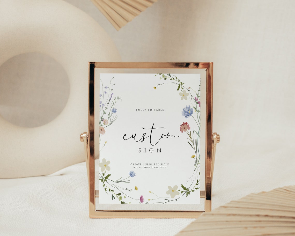 Wildflower Custom Sign, Floral Custom Sign, Boho Wildflower Wedding ...