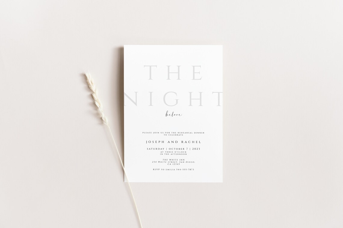 The Night Before Invitation Rehearsal Dinner Invitation - Etsy