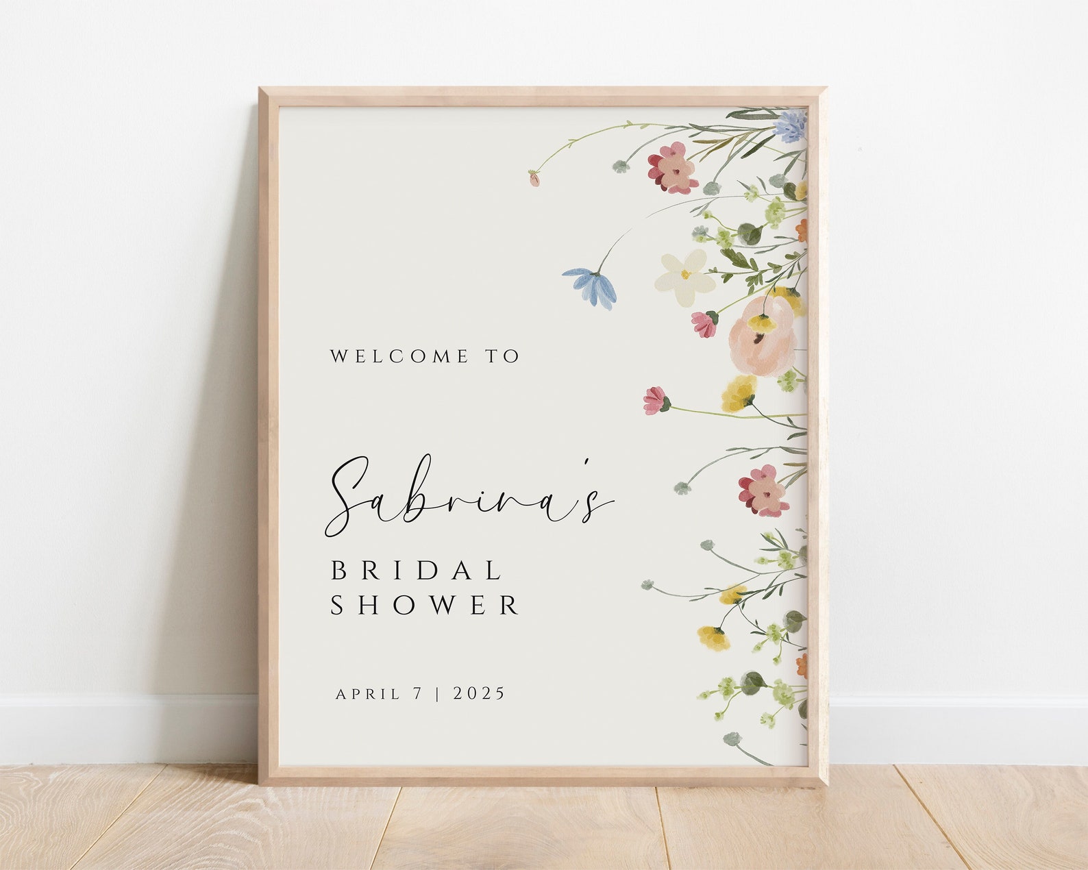 Editable Wildflower Welcome Sign Template, Printable Bridal Shower ...