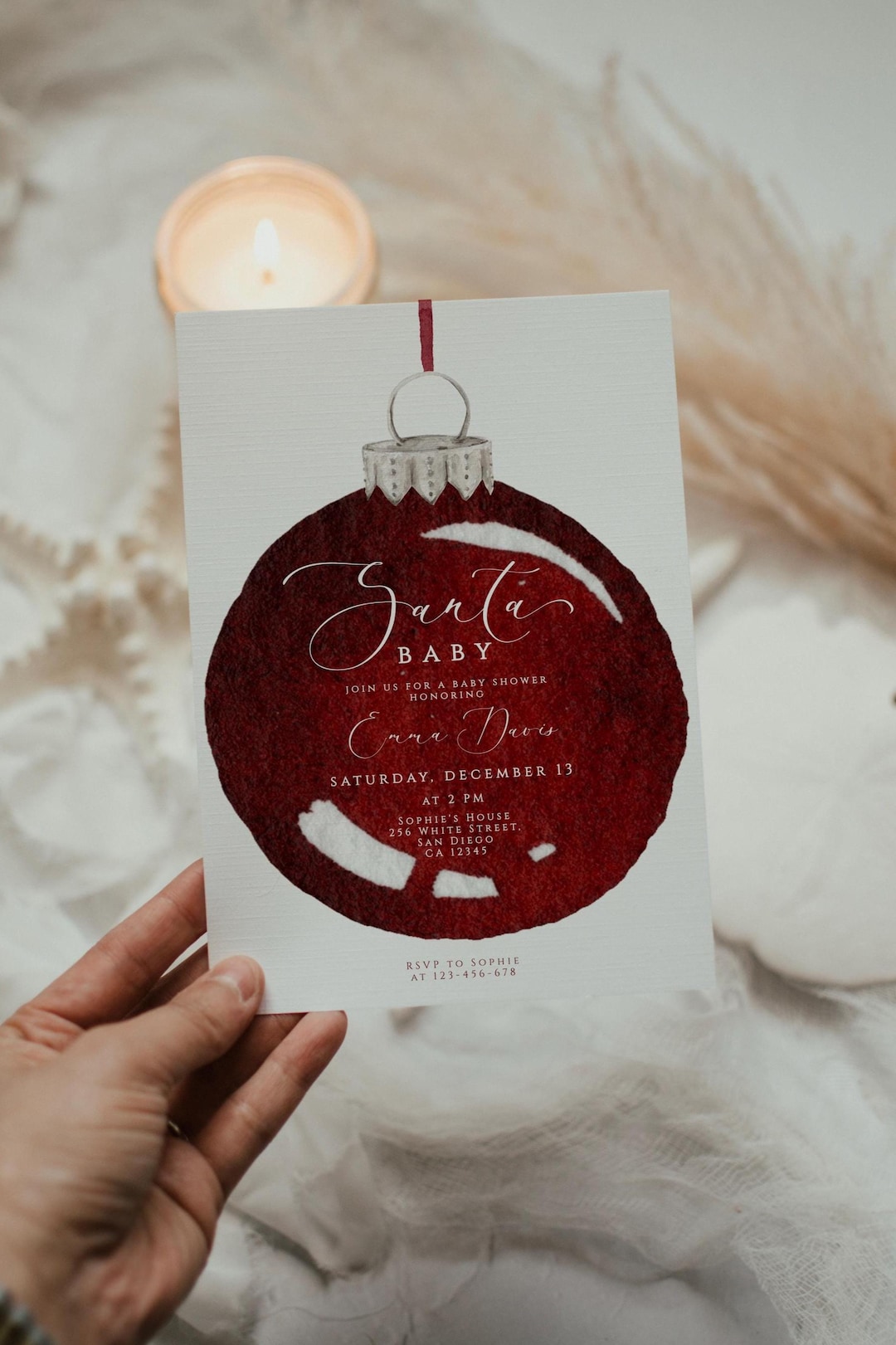Santa Baby Shower Invitation Editable Christmas Baby Shower Invite ...
