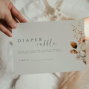 Fall Baby Shower Diaper Raffle Ticket Template, Autumn Leaves Baby ...