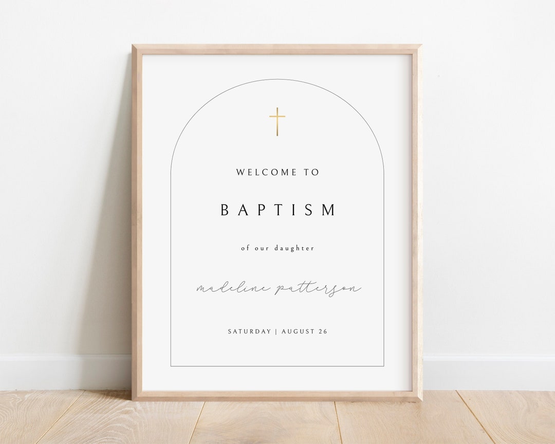 Baptism Welcome Sign Template, Minimalist Baptism Welcome Sign ...