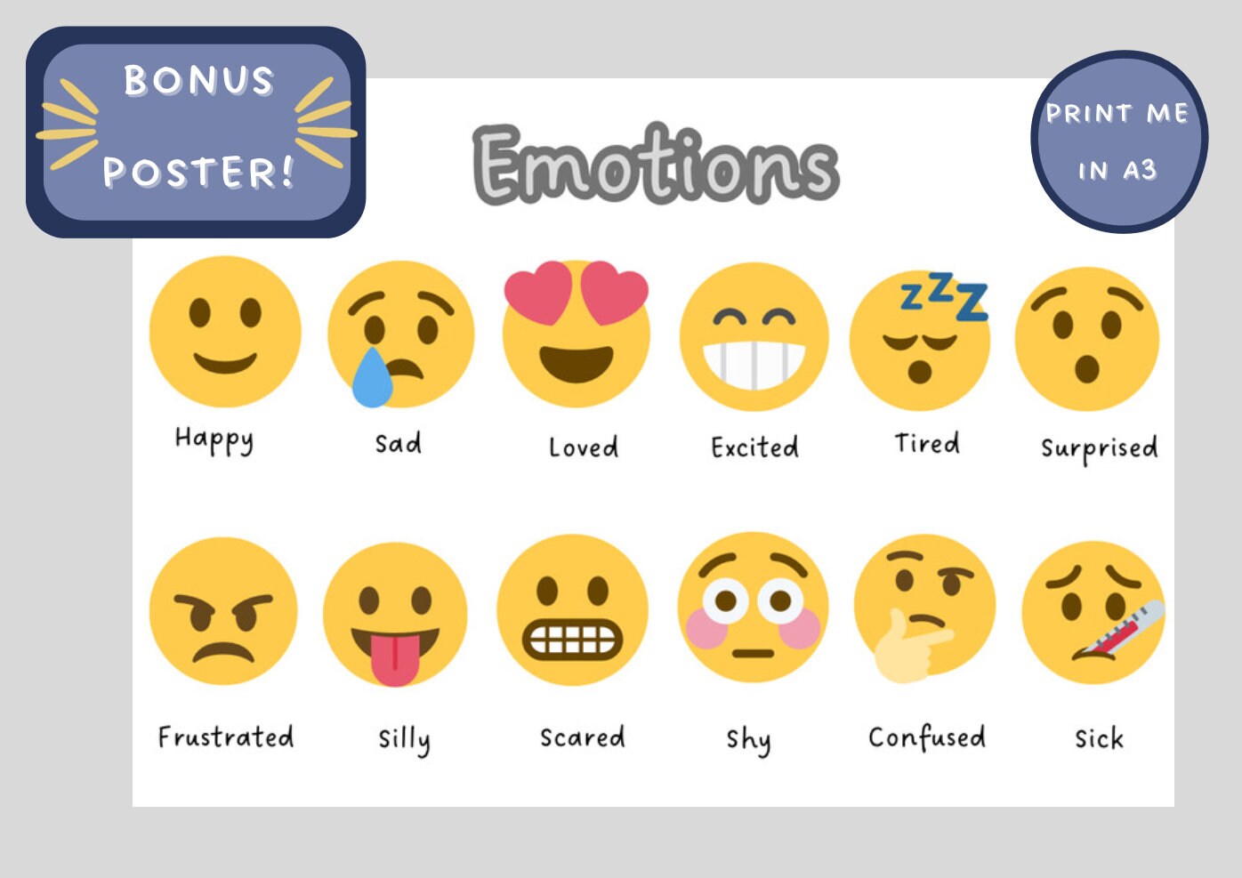 Emotions Matching, Feelings Matching, Printable Learning Resource ...