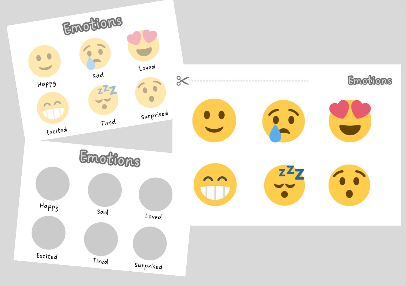 Emotions Matching, Feelings Matching, Printable Learning Resource ...