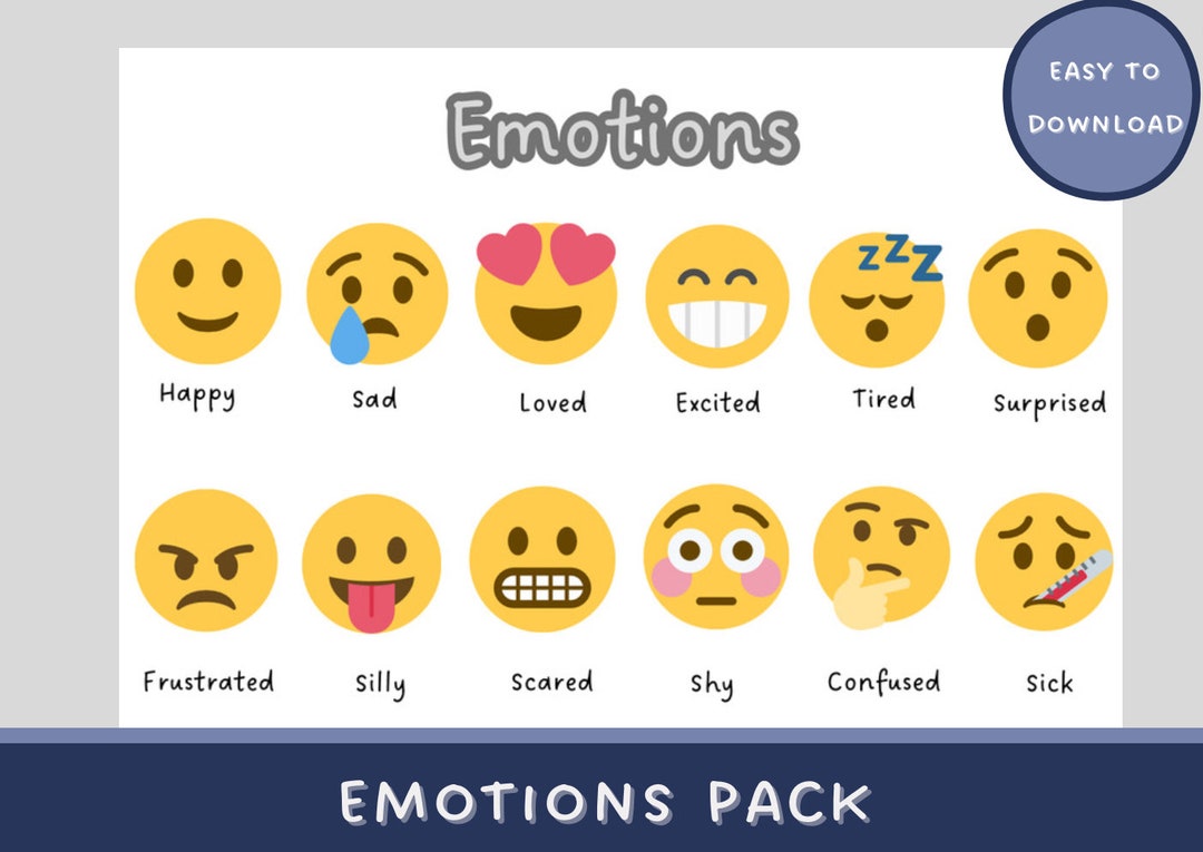 Emotions Matching, Feelings Matching, Printable Learning Resource ...