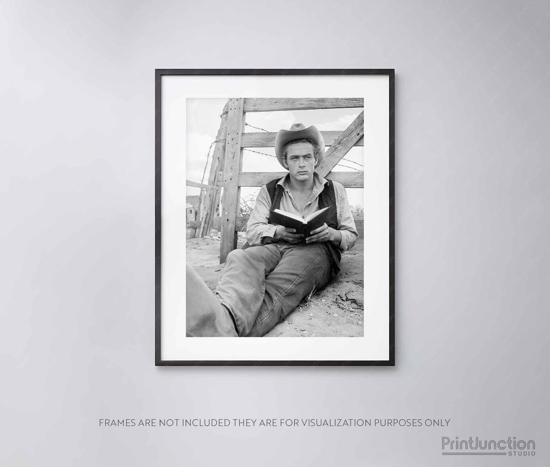 James Dean Reading Book Print - Vintage Hollywood Icon Wall Art - Retro ...