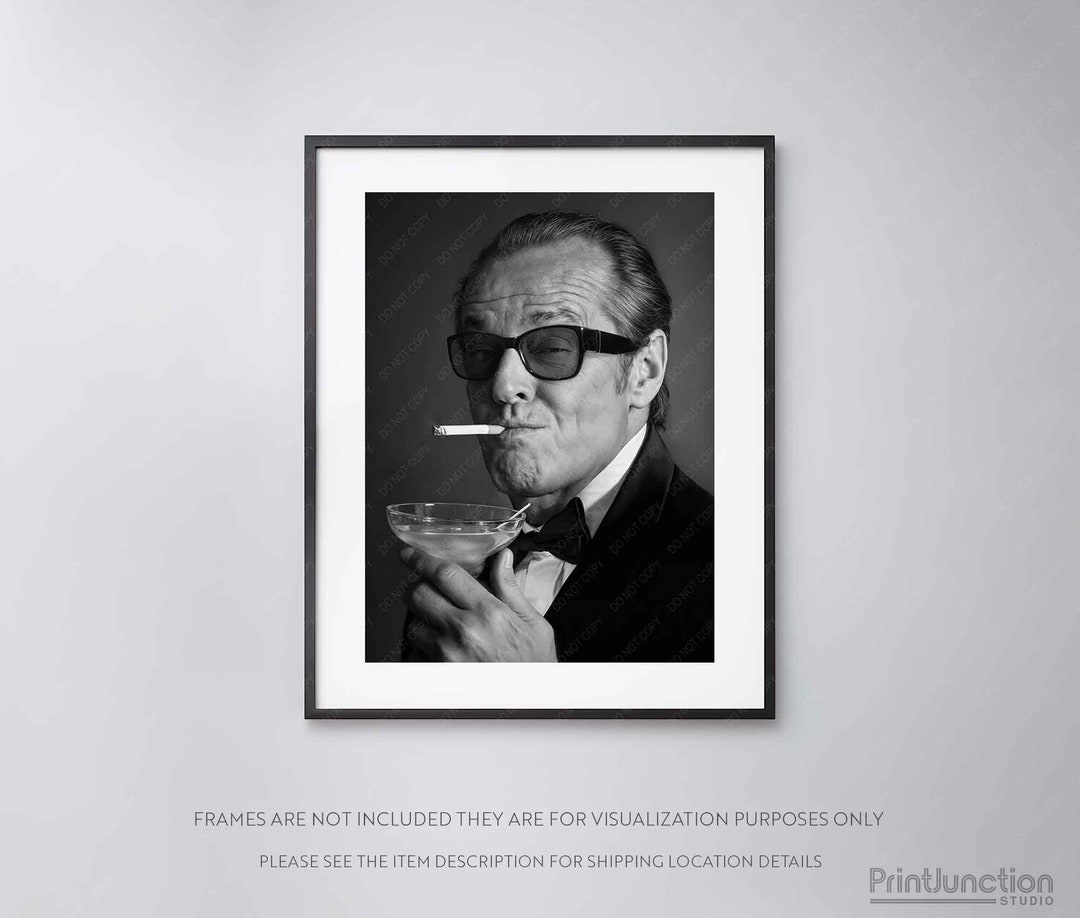 Jack Nicholson Print - Silver Screen Icon, Hollywood Legend, Black and ...