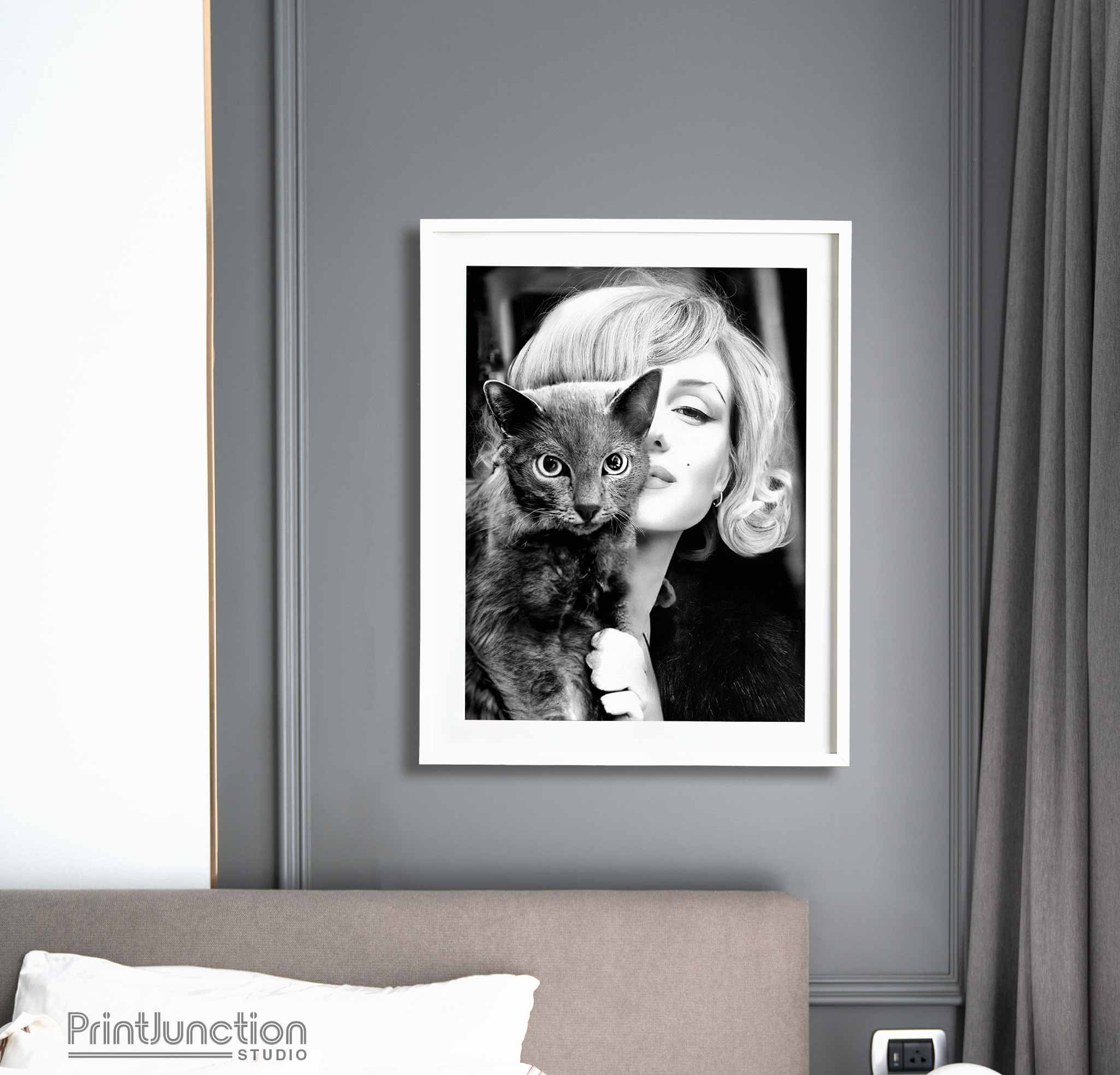 Marilyn Monroe and Her Cat 1950s - Vintage - High Quality Print - Etsy
