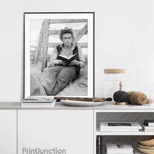 James Dean Reading Book Print - Vintage Hollywood Icon Wall Art - Retro ...