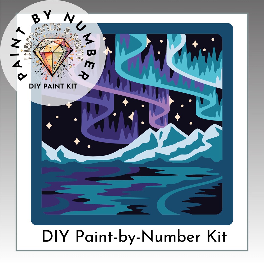 Paint by Numbers Mountain Decor DIY Art Kit Easy Painter Northern ...