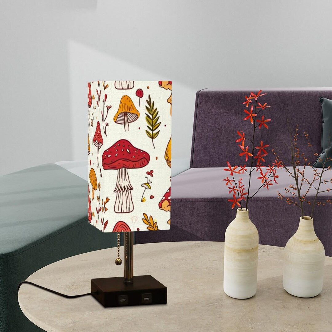 Mushroom Table Light Mushroom Pattern Bedroom Lamp With Remote Control ...