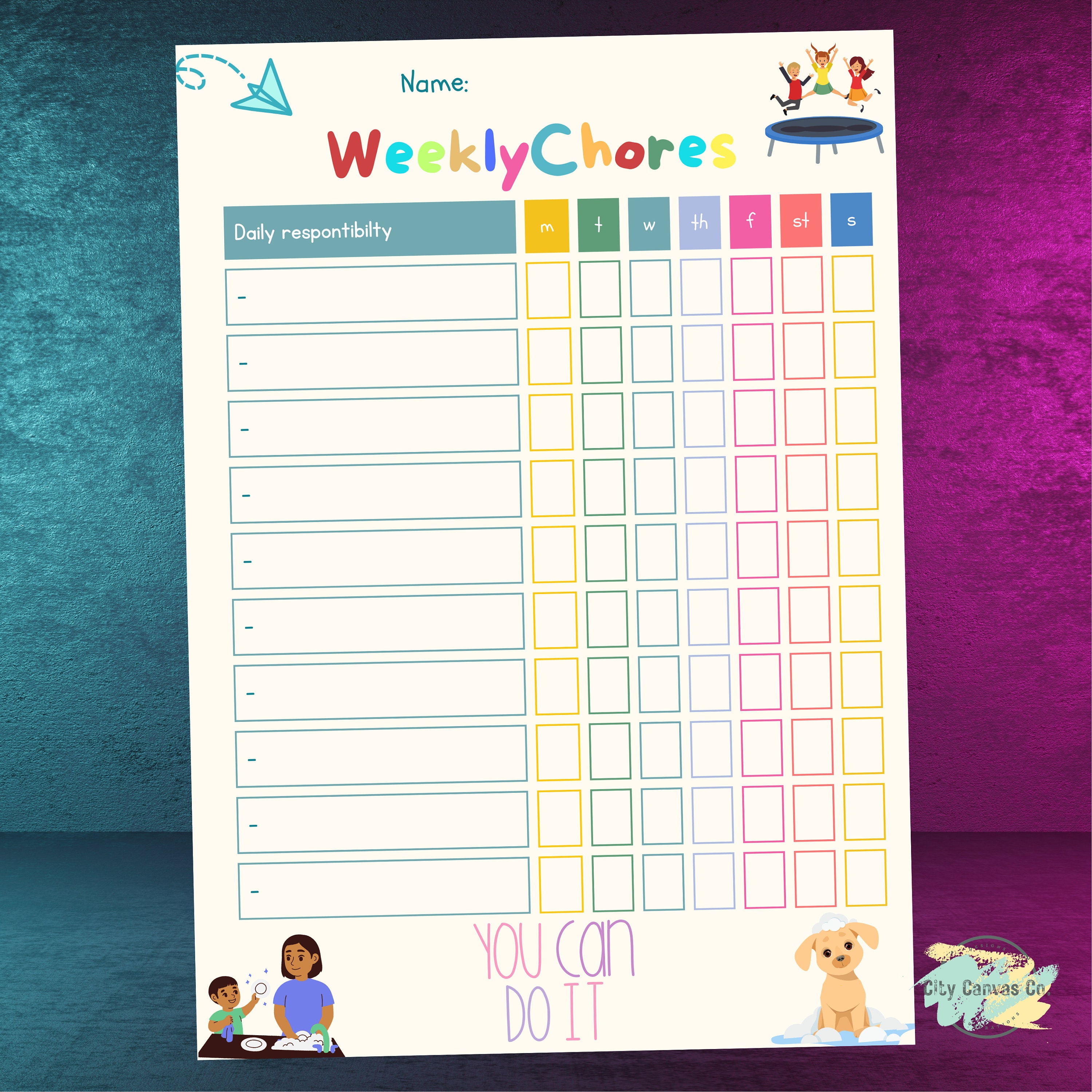 ADHD Kids Daily Planner, Kids Weekly Planner, Homework Planner, Morning ...