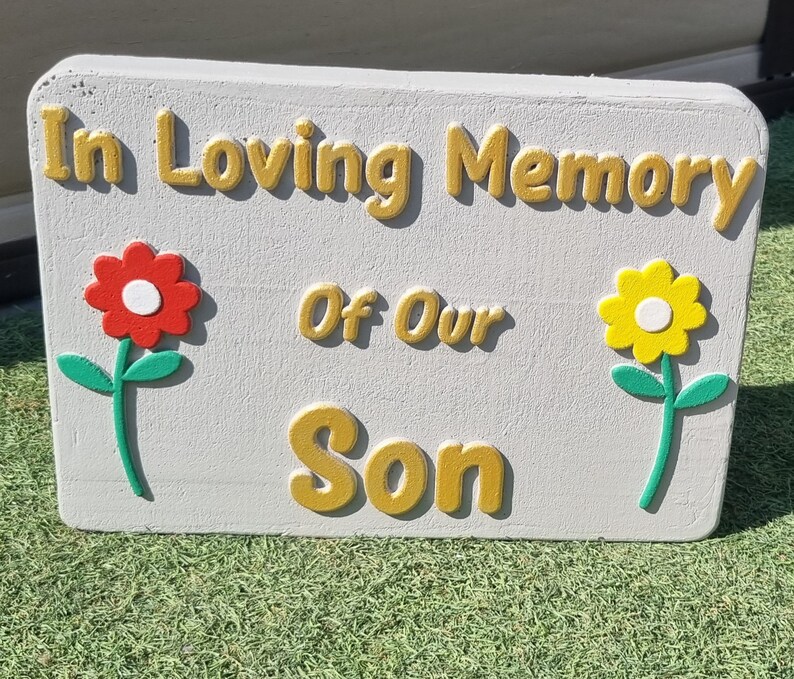 Custom Concrete Grave Memorial Plaque - Etsy