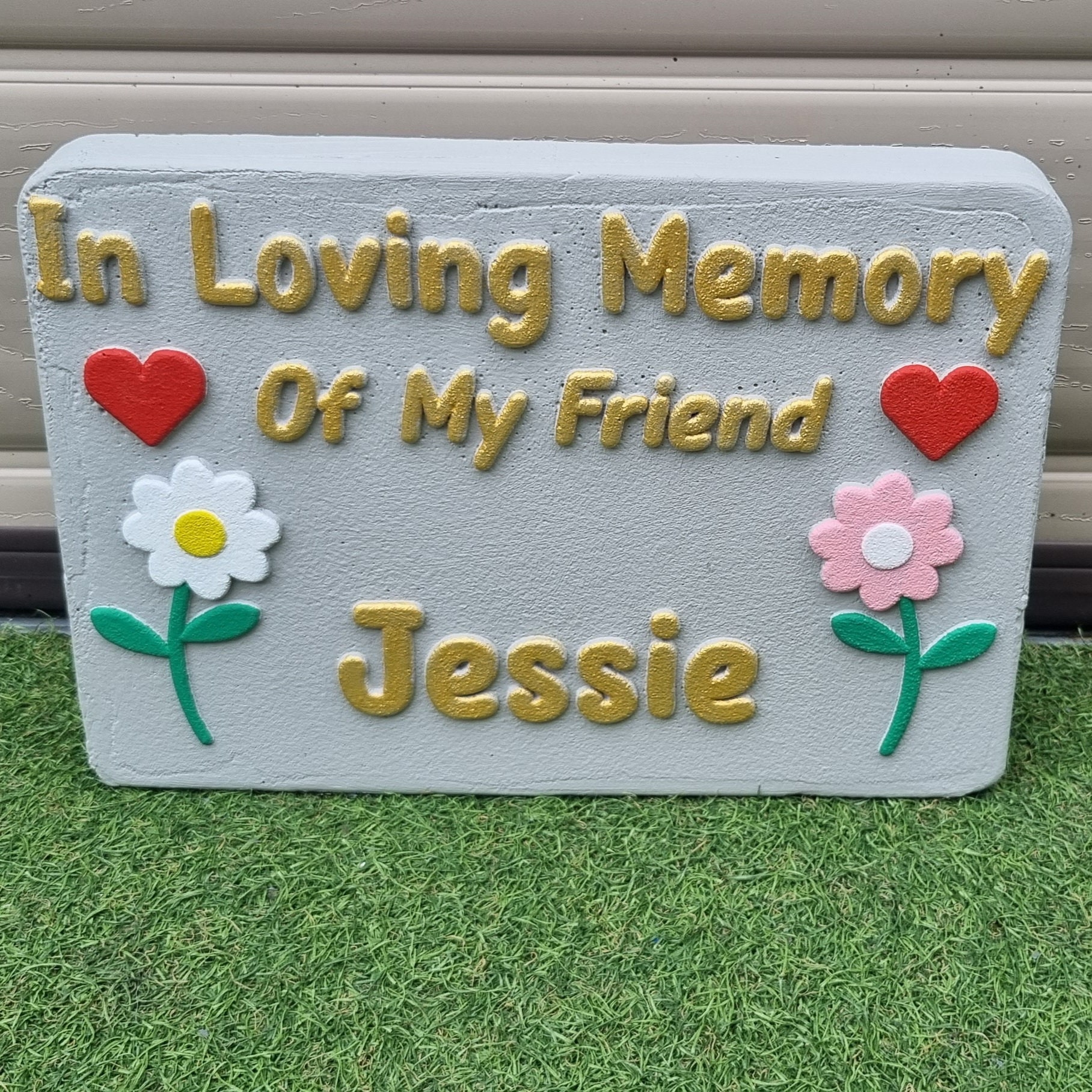 Custom Concrete Grave Memorial Plaque - Etsy
