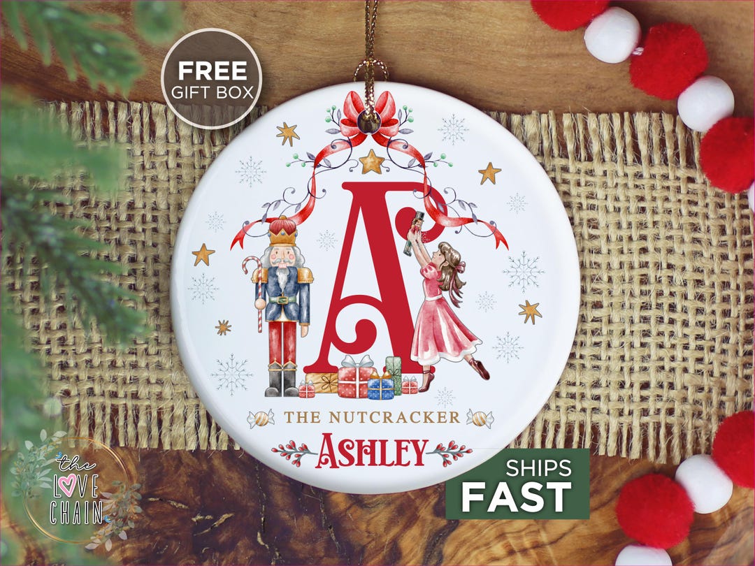 Nutcracker Initial Christmas Ornament, Custom Nutcracker Initial Name ...